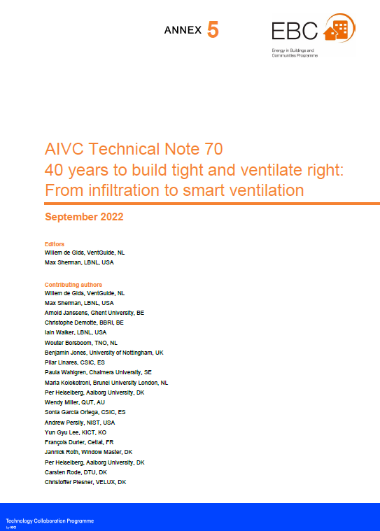 New publication! AIVC’s Technical Note #70: 40 years to build tight and ...